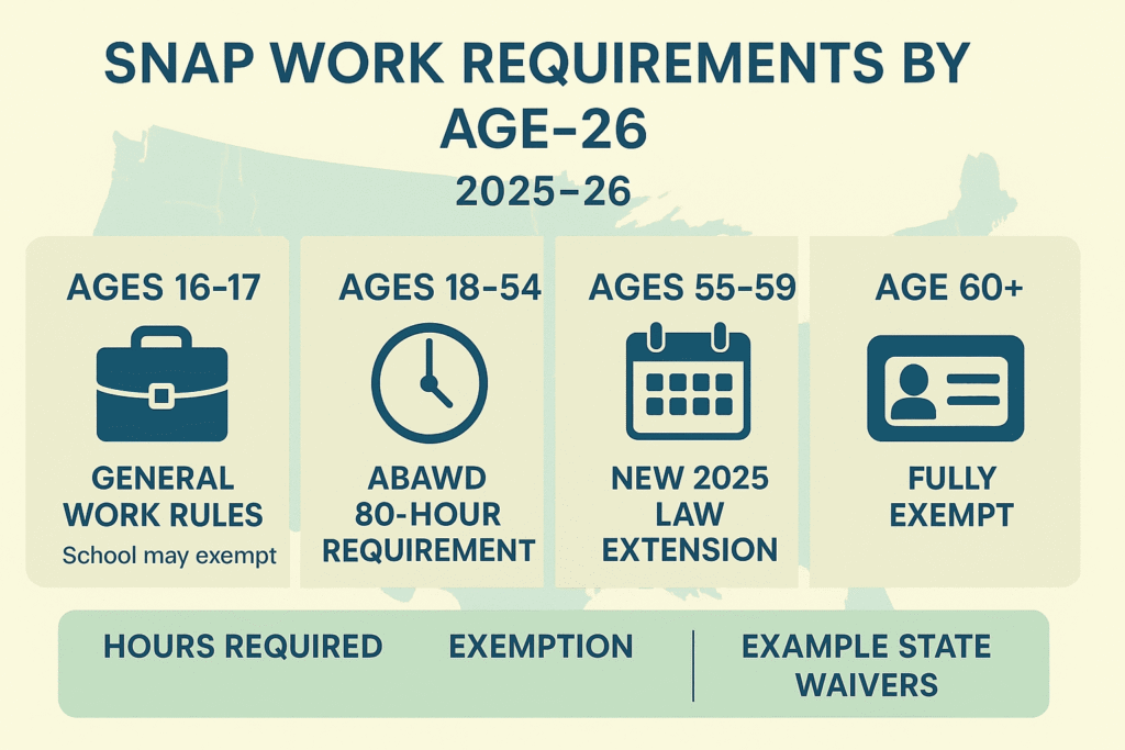 SNAP Work Requirements by Age (2025–26 Multi-State Guide)